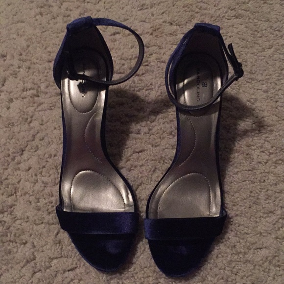 Bandolino | Shoes | Navy Velvet Opentoe Heels | Poshmark